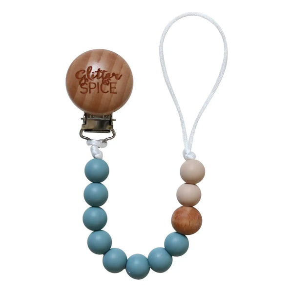 Steel Blue Pacifier Clip – Baby Boxy